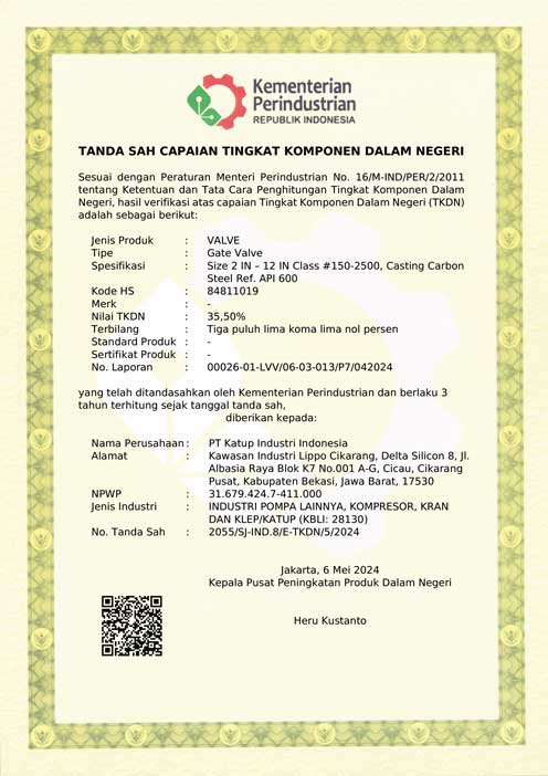 Quality & Certifications - Katup Industri Indonesia